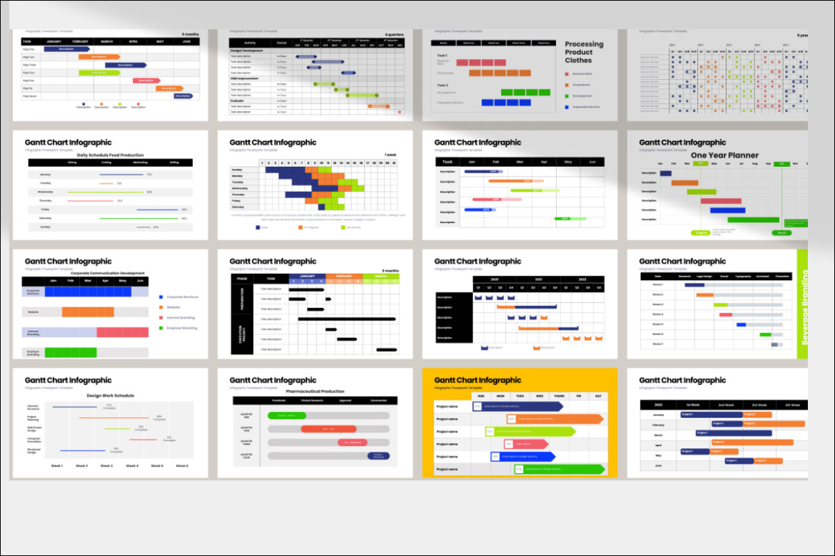 Gantt Chart - Infographic PowerPoint Template | Nulivo Market